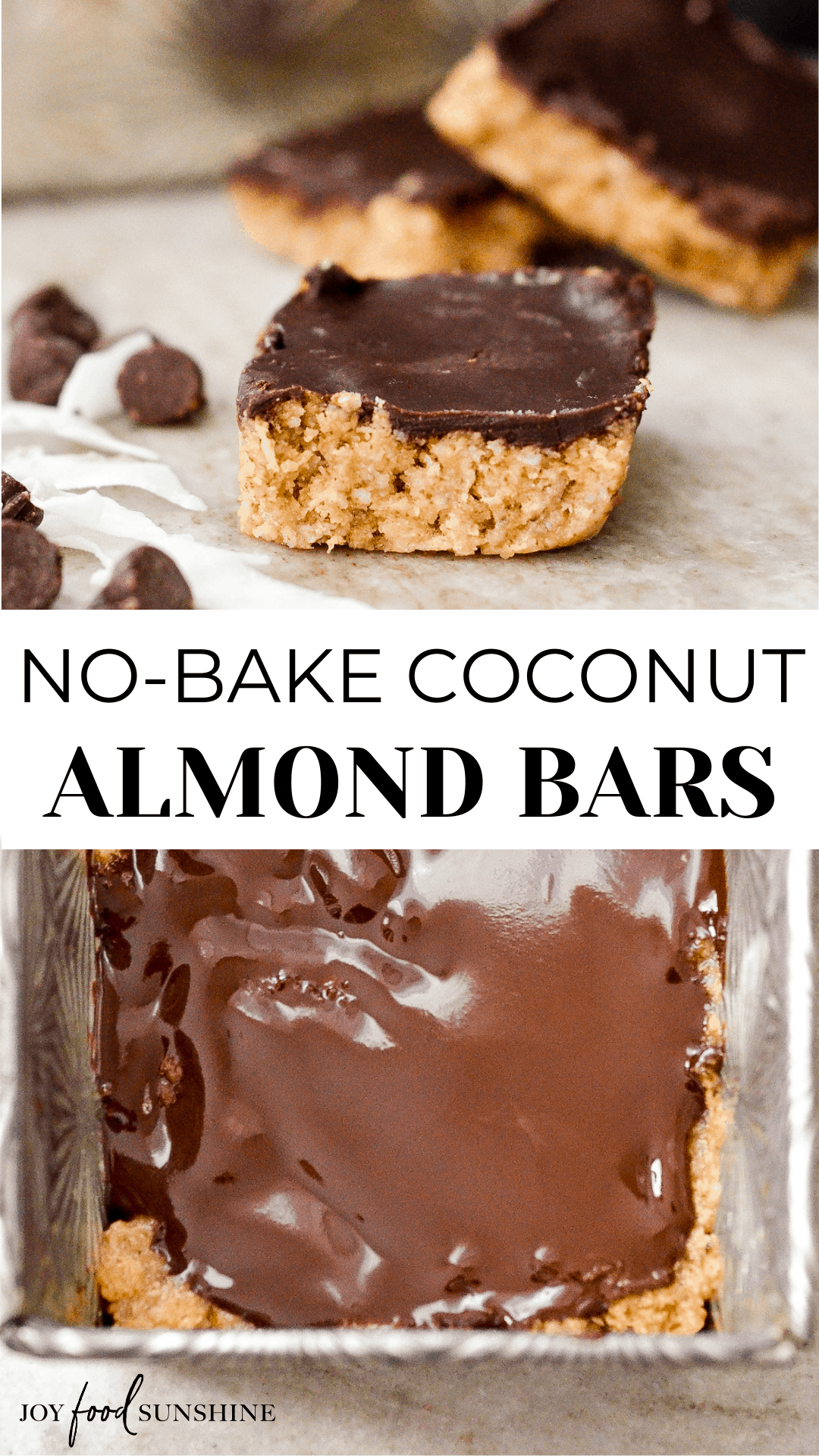 No-Bake Coconut Almond Bars - JoyFoodSunshine