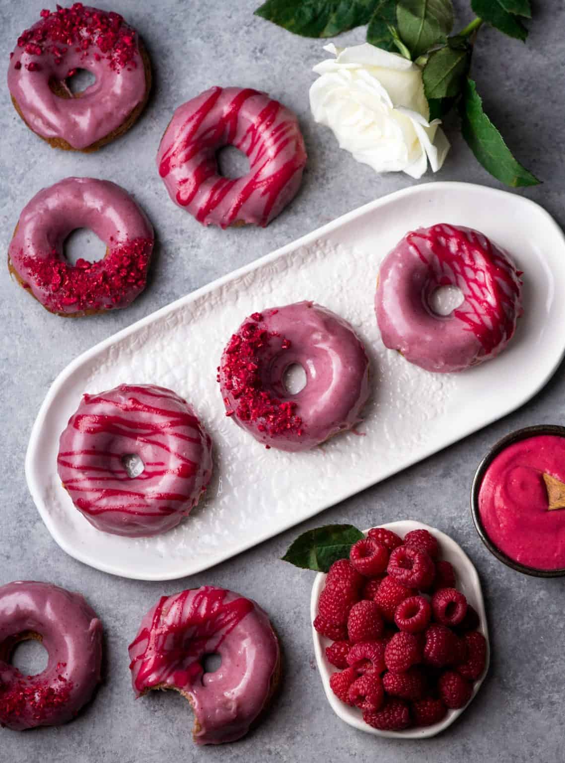 Baked Raspberry Donuts - JoyFoodSunshine