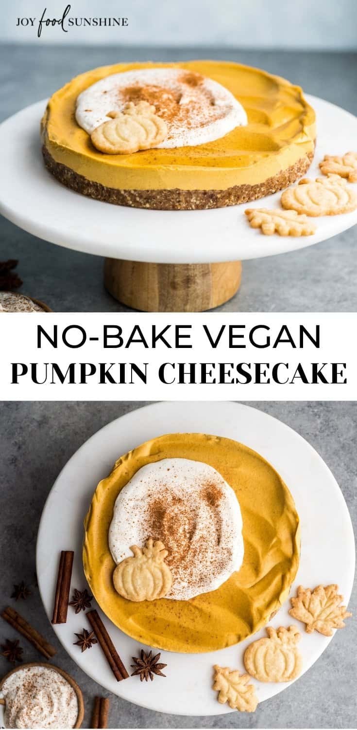 No-Bake Vegan Pumpkin Cheesecake (Paleo) - JoyFoodSunshine