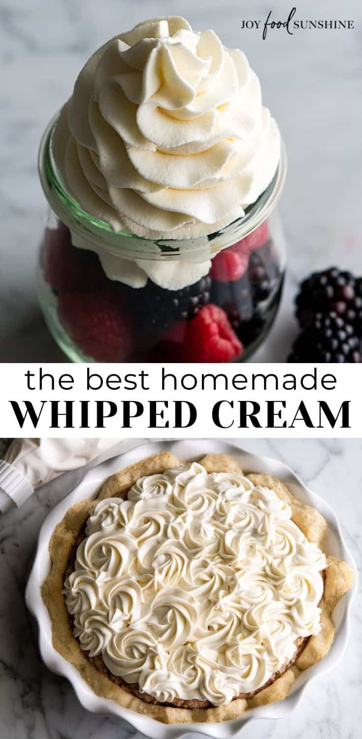 Homemade Whipped Cream Recipe - JoyFoodSunshine