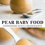 Pear Puree for Baby (Pear Baby Food) - JoyFoodSunshine
