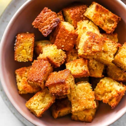 Cornbread Croutons - JoyFoodSunshine